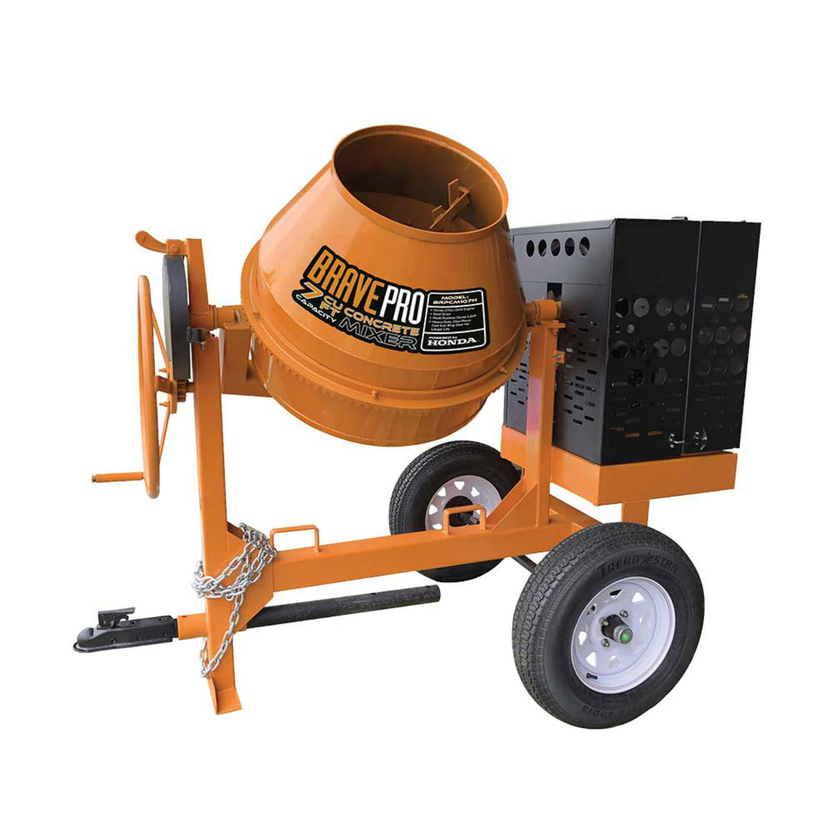 Brave Concrete Mixer | 7 Cu. Ft. Steel Drum | Honda GX270 ...