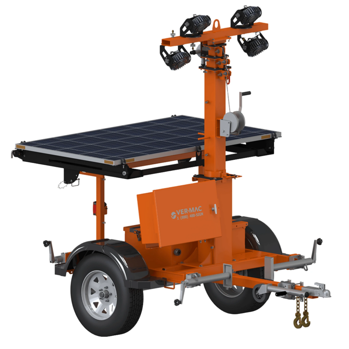 Ver-Mac | Solar Powered Portable Light Tower PSLT-4000S-MAX | Light To — Construction Tools Direct